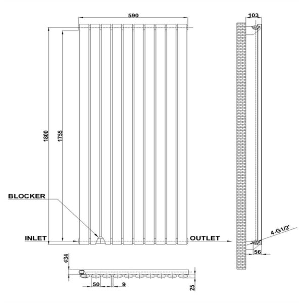 Vertical Oval Panel Radiator - Choose Your Style and Size