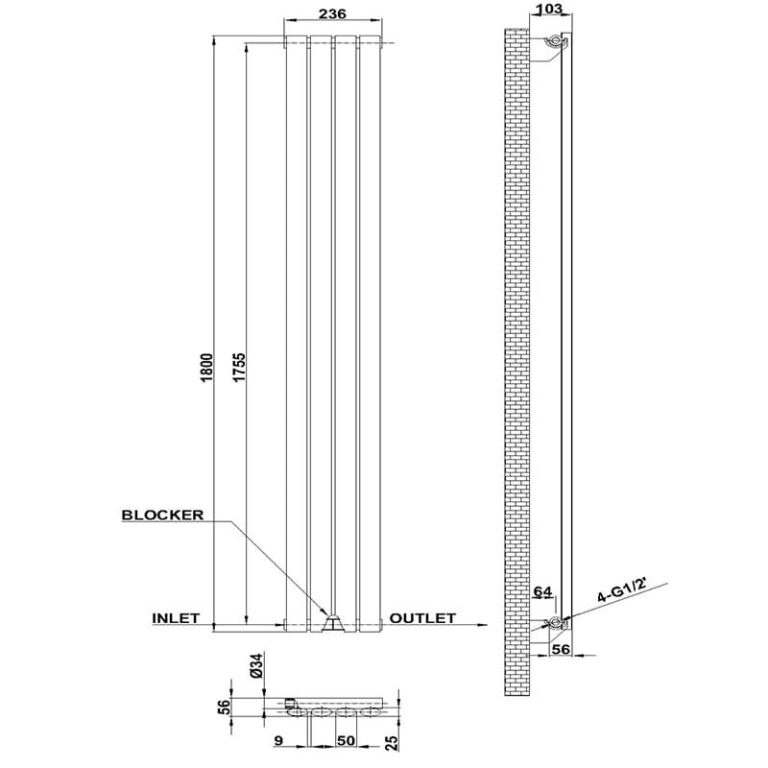 Vertical Oval Panel Radiator - Choose Your Style and Size