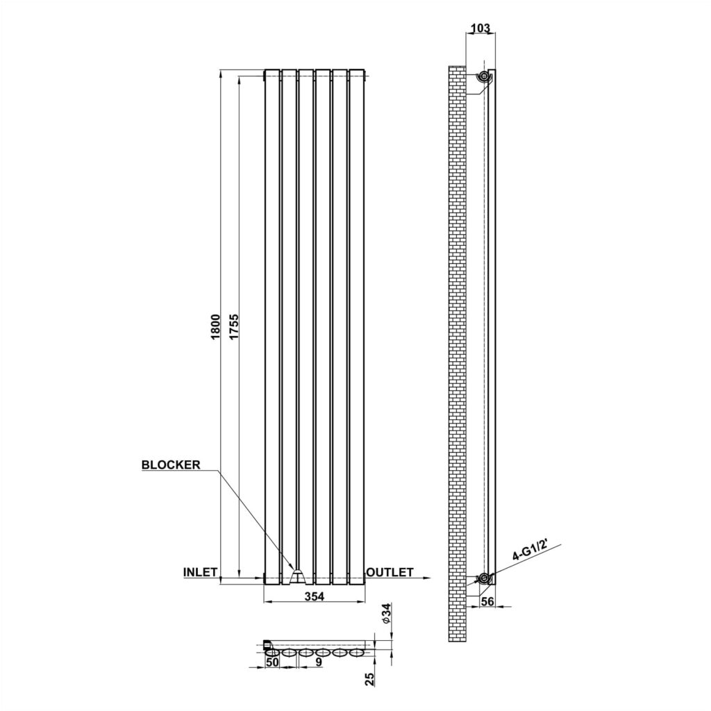 Vertical Oval Panel Radiator - Choose Your Style and Size
