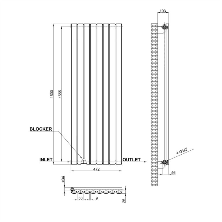 Vertical Oval Panel Radiator - Choose Your Style and Size